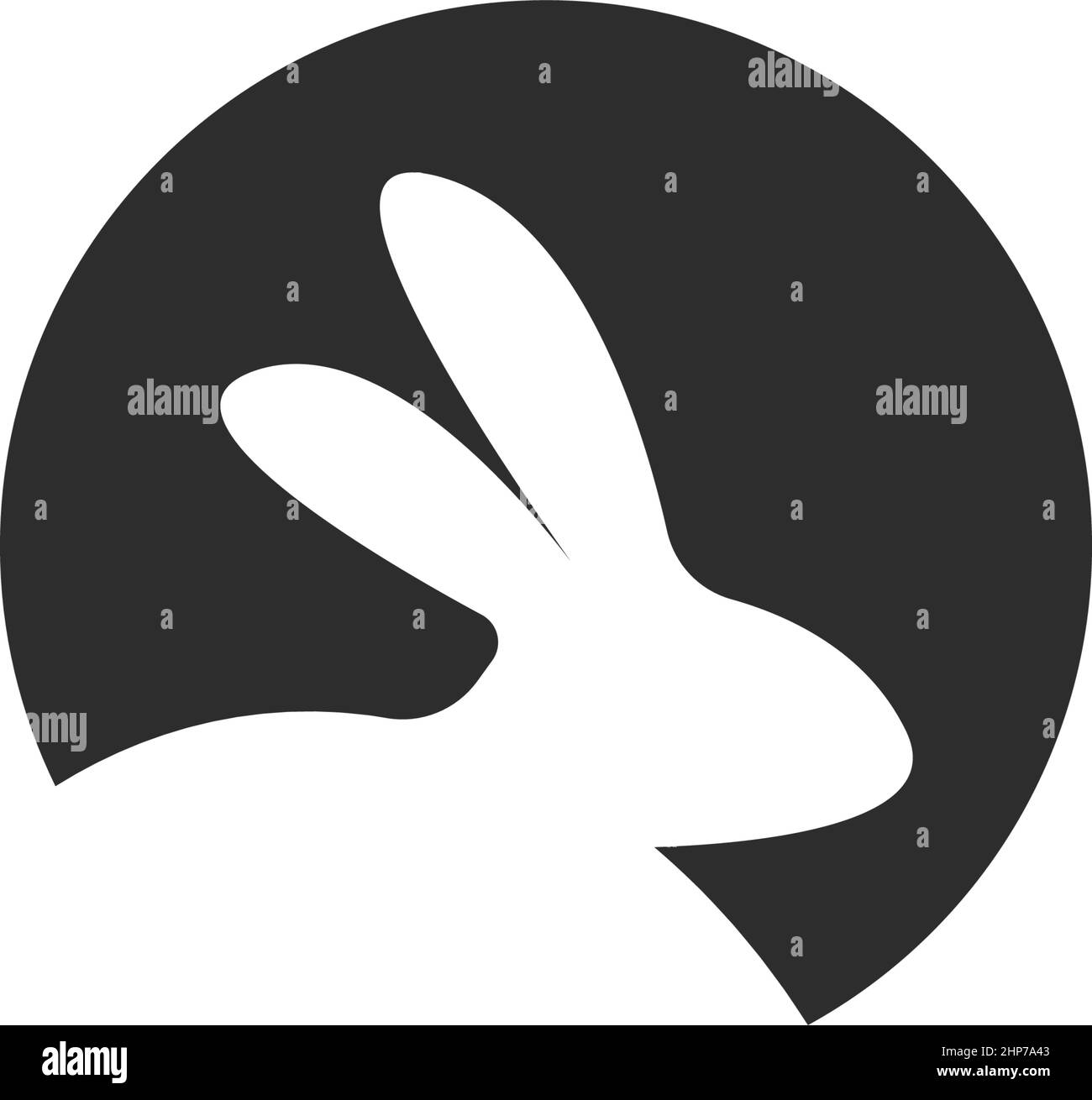 White bunny illustration vector Black and White Stock Photos & Images - Alamy