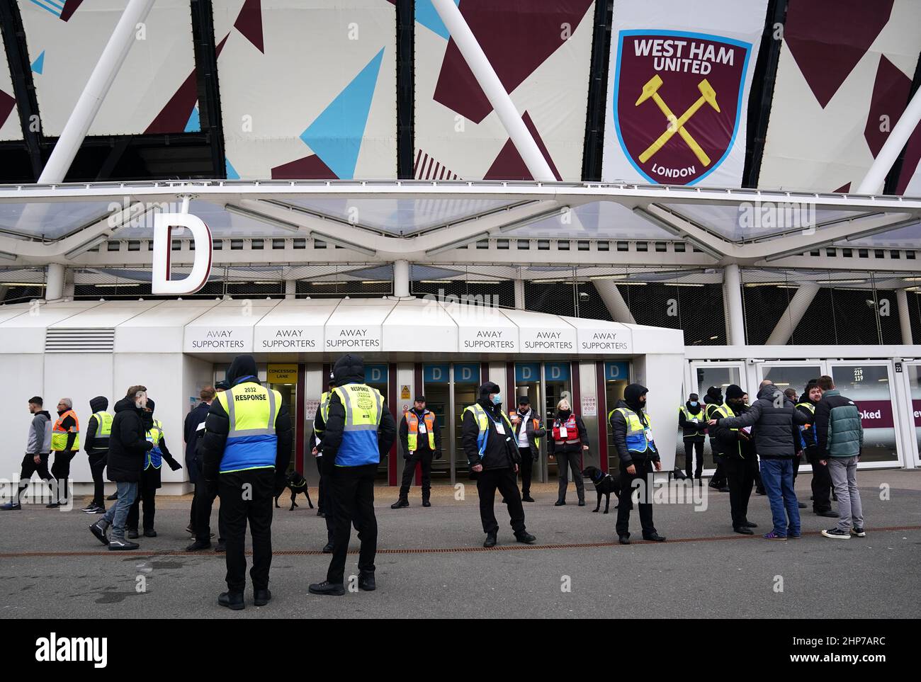 Security checks outside the ground before the Premier League match at ...