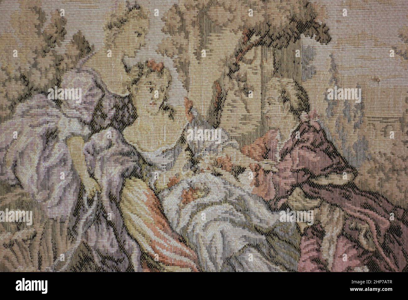 An idyllic Victorian scene of beautiful young people enjoying the day ...