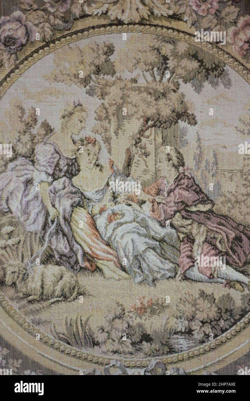 An idyllic Victorian scene of beautiful young people enjoying the day ...