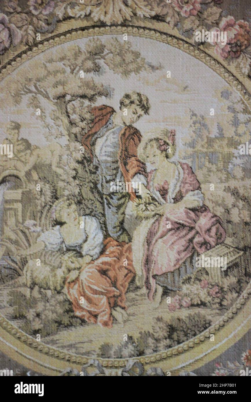 An idyllic Victorian scene of beautiful young people enjoying the day ...