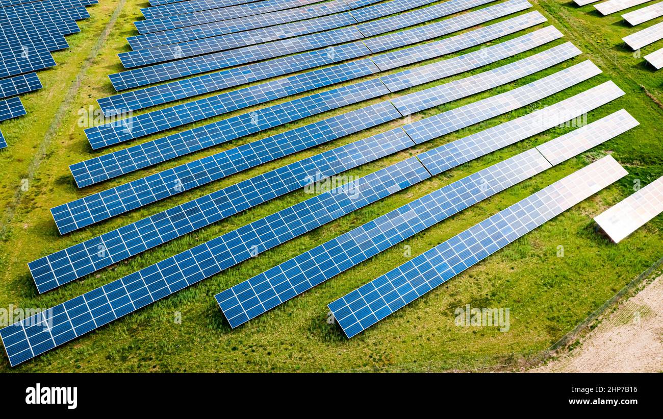 Photovoltaic farm as a renewable energy source. Pure energy in the ...