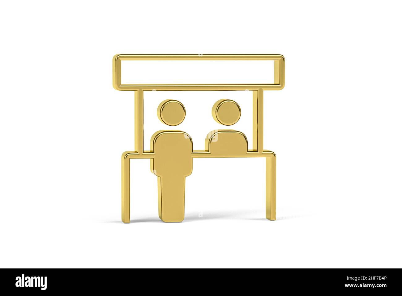 Golden 3d exhibition stand icon isolated on white background - 3d ...