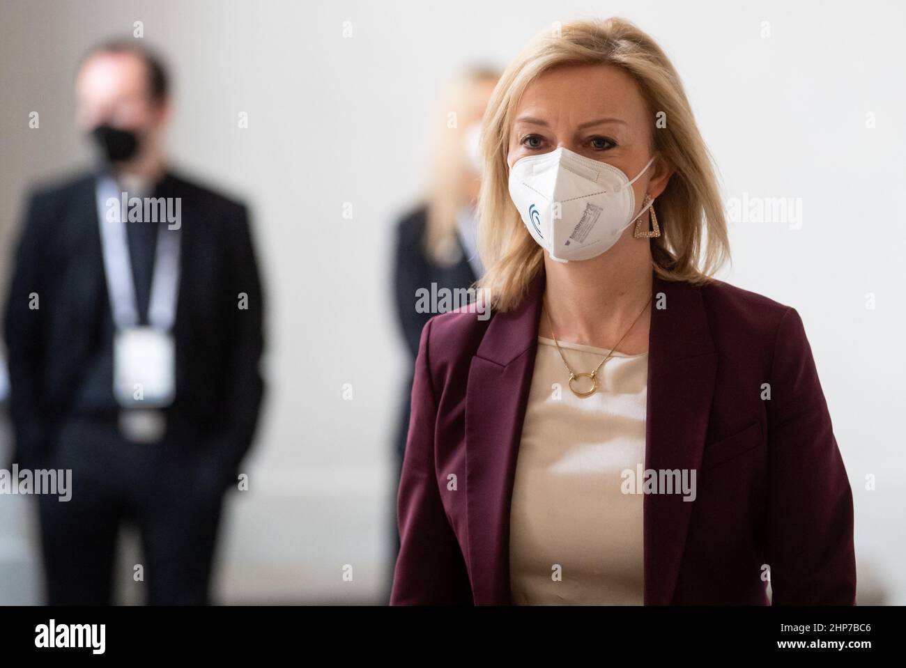 Munich, Germany. 19th Feb, 2022. Liz Truss, Foreign Secretary of the ...