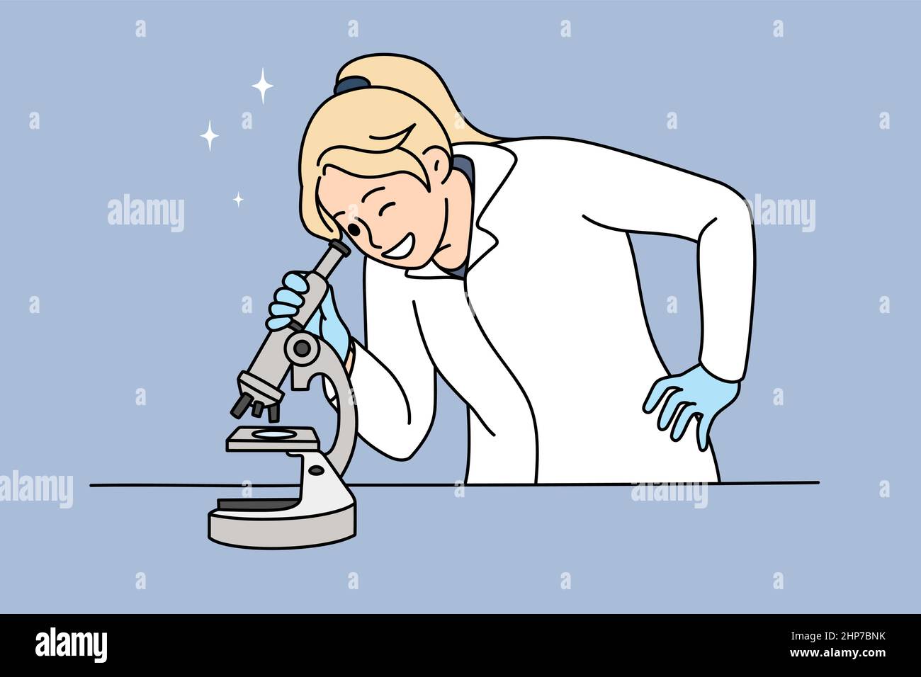 Medical woman in laboratory Stock Vector Images - Alamy