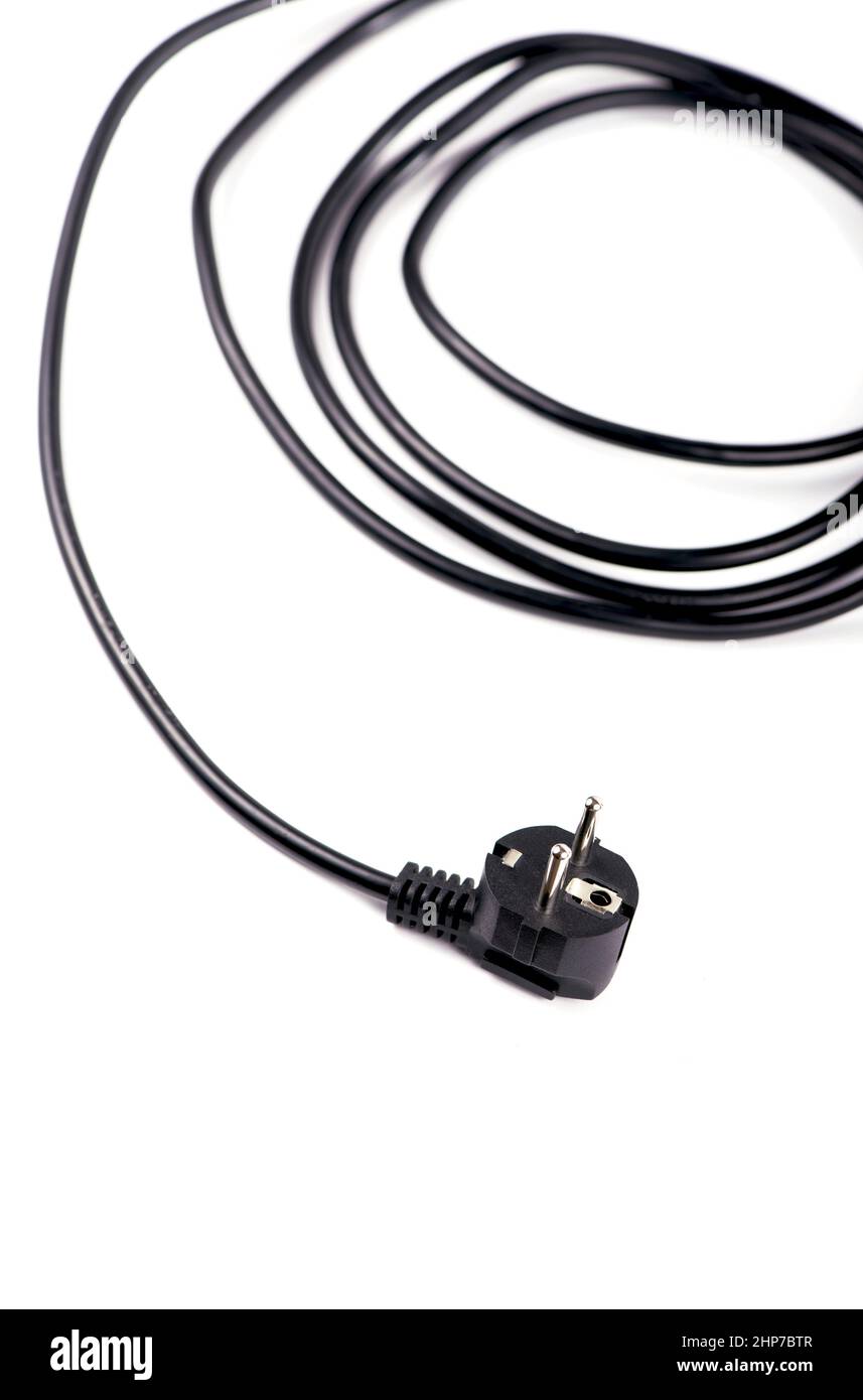 Electrical power cable. Object is isolated on white background without ...