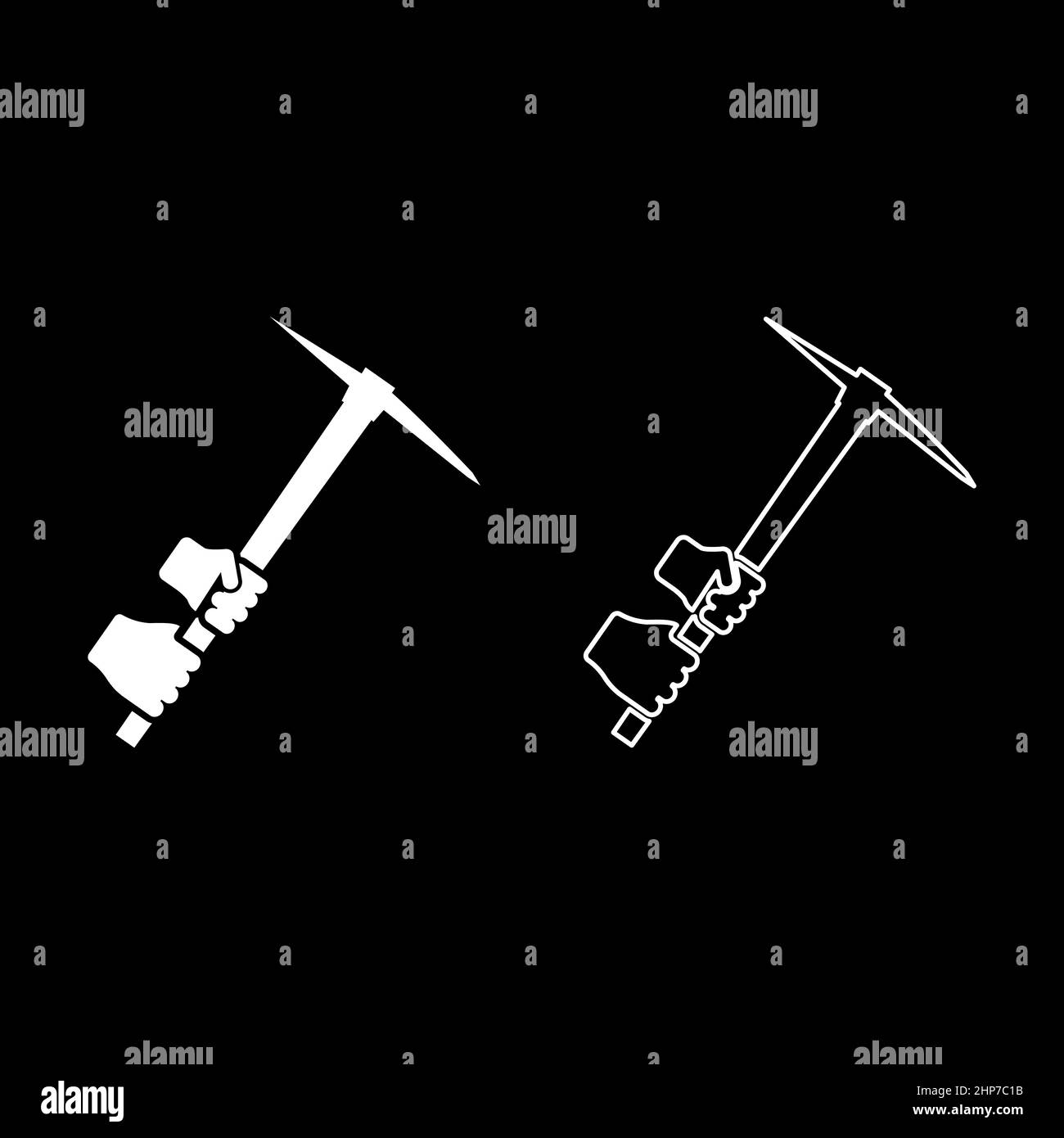 Mining icon set isolated Black and White Stock Photos & Images - Alamy