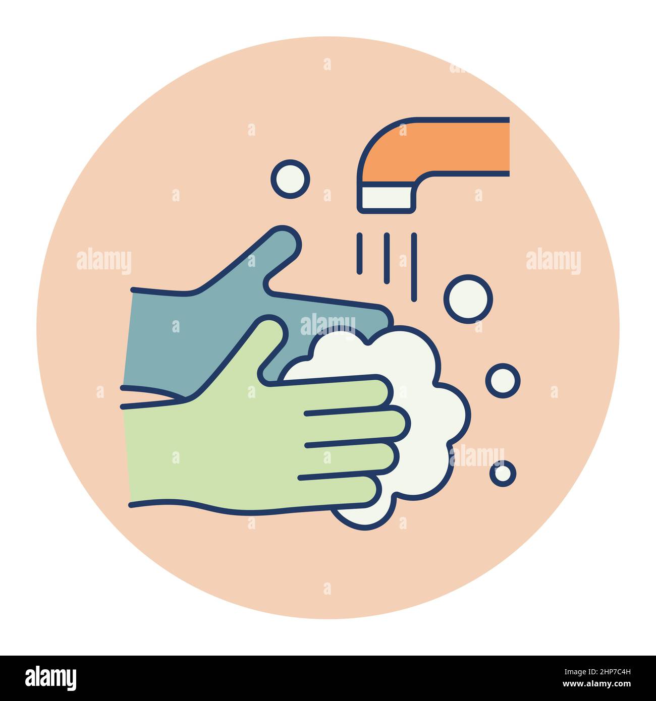 Washing hands with soap to prevent virus icon Stock Vector Image & Art ...