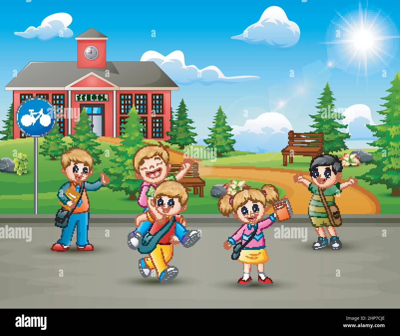 School children Stock Vector Images - Alamy