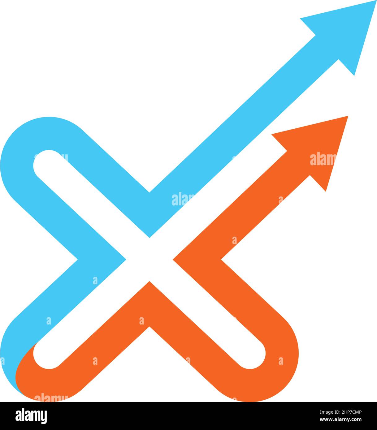 x arrow letter icon vector illustration design template Stock Vector ...