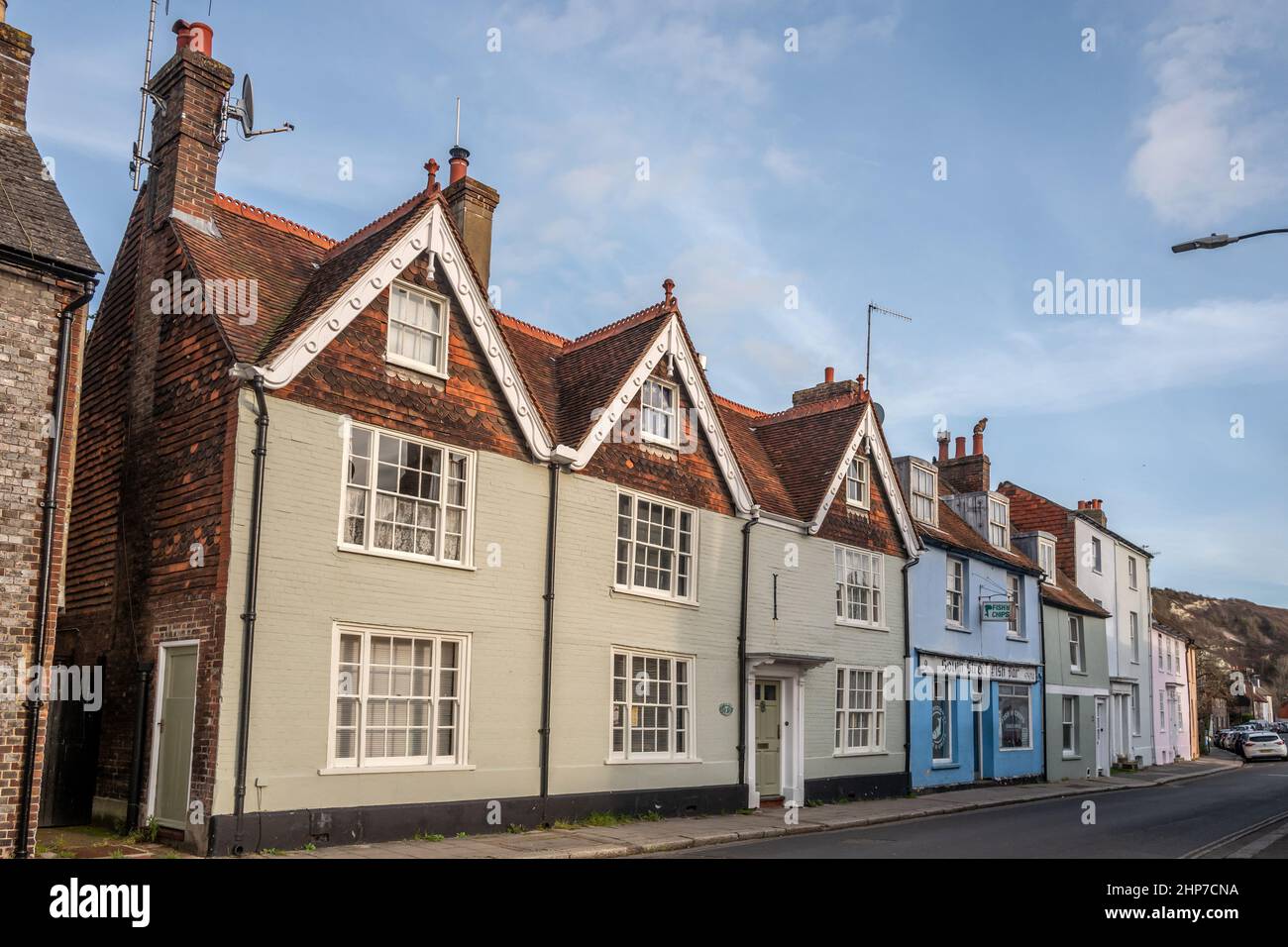 Brighton, February 11th 2022: Houses in South Street, Lewes Stock Photo ...