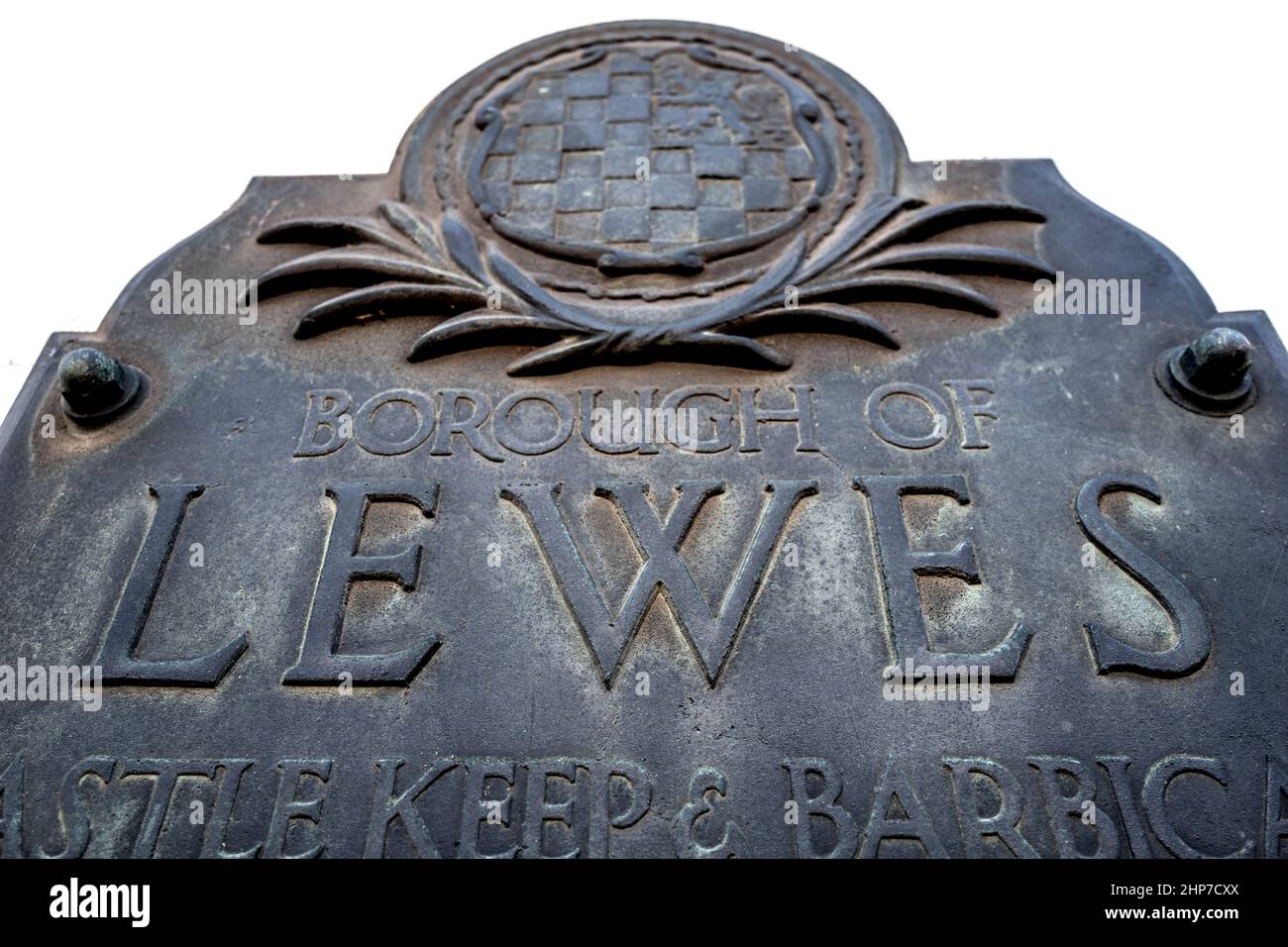Brighton, February 14th 2022: Signage for the Borough of Lewes on a ...