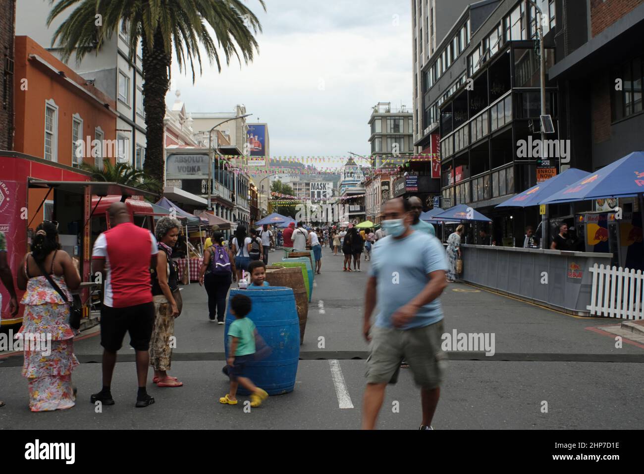 People enjoying the Long Street Market in Long Street in Cape Town ...