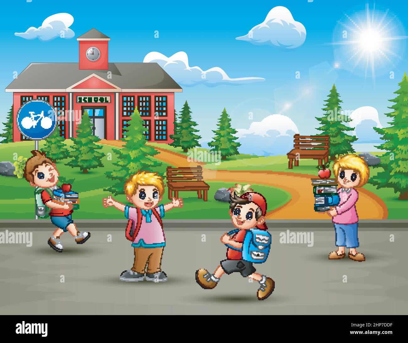 Hill in school Stock Vector Images - Alamy