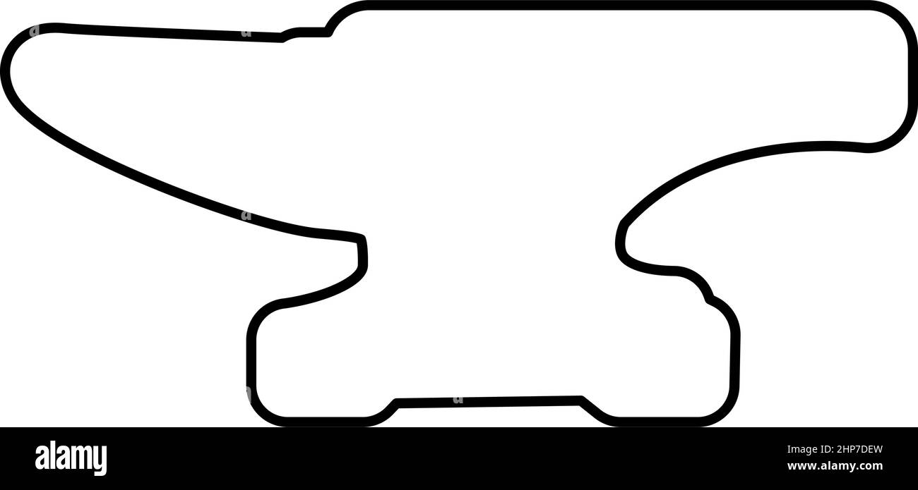 Anvil contour outline icon black color vector illustration flat style ...