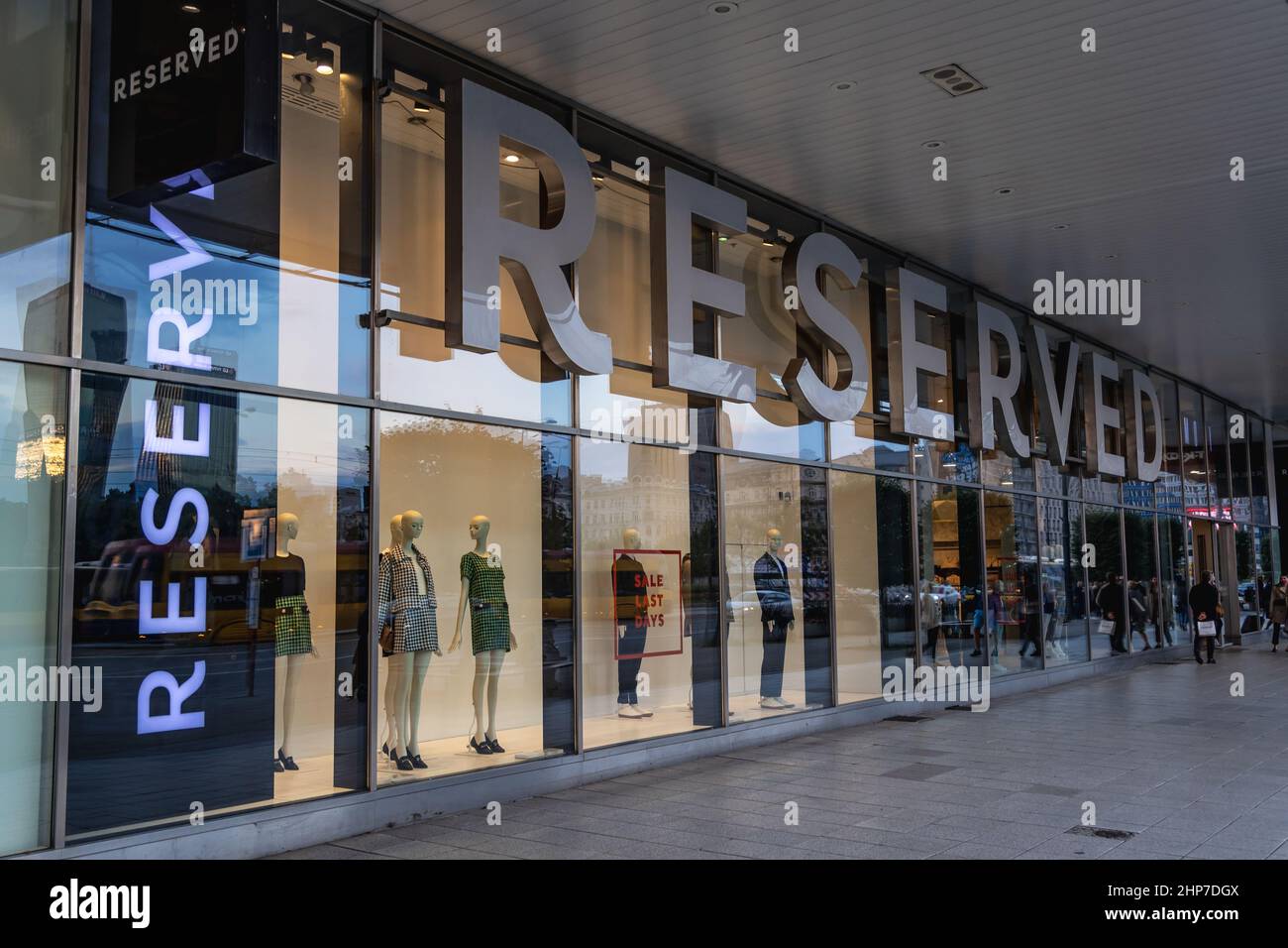Reserved Polish clothing chain store in city centre of Warsaw, capital ...