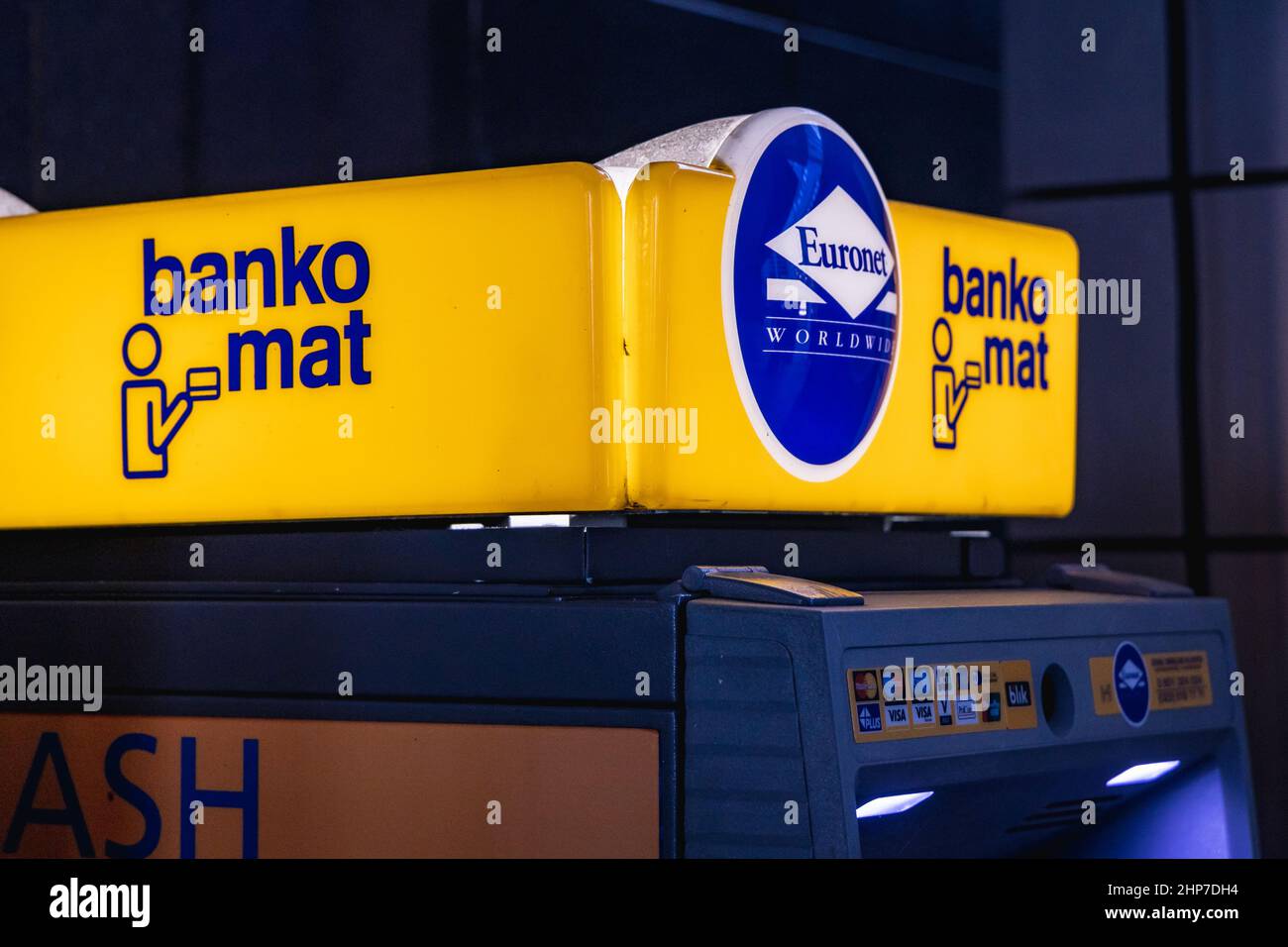 Euronet ATM machine in Warsaw, capital of Poland Stock Photo - Alamy