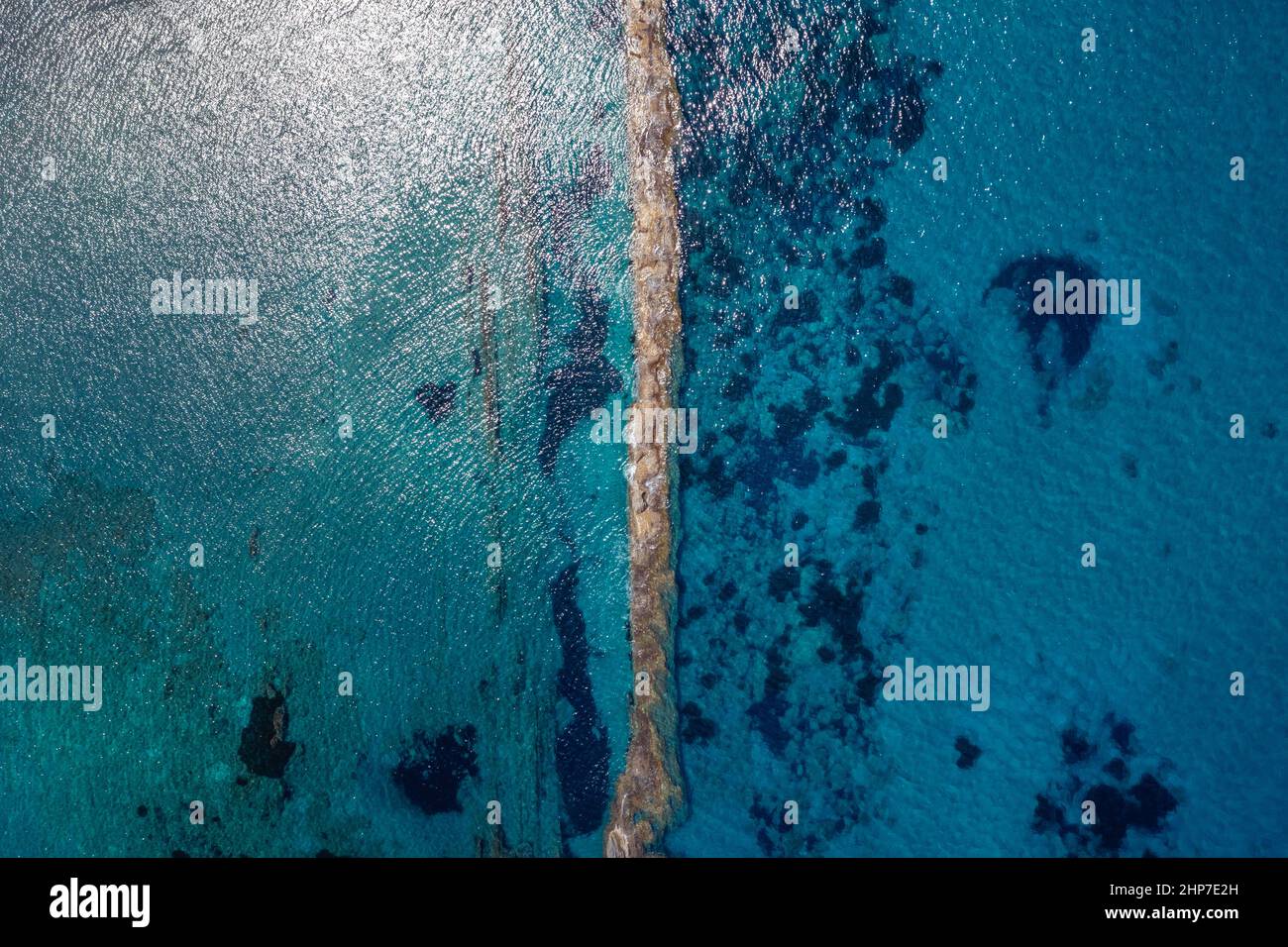 Rocky bottom of Ionian Sea near Skala and Paramonas villages in ...