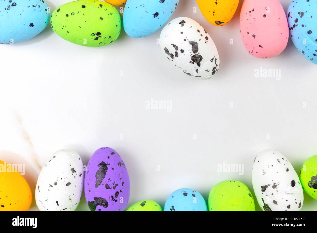 Colorful easter eggs two side border design. Happy easter greetings ...