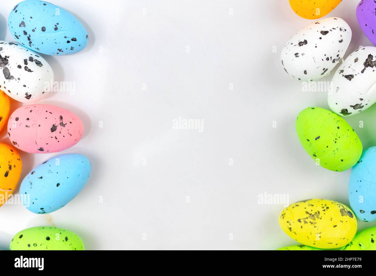 Colorful easter eggs two side border design. Happy easter greetings ...