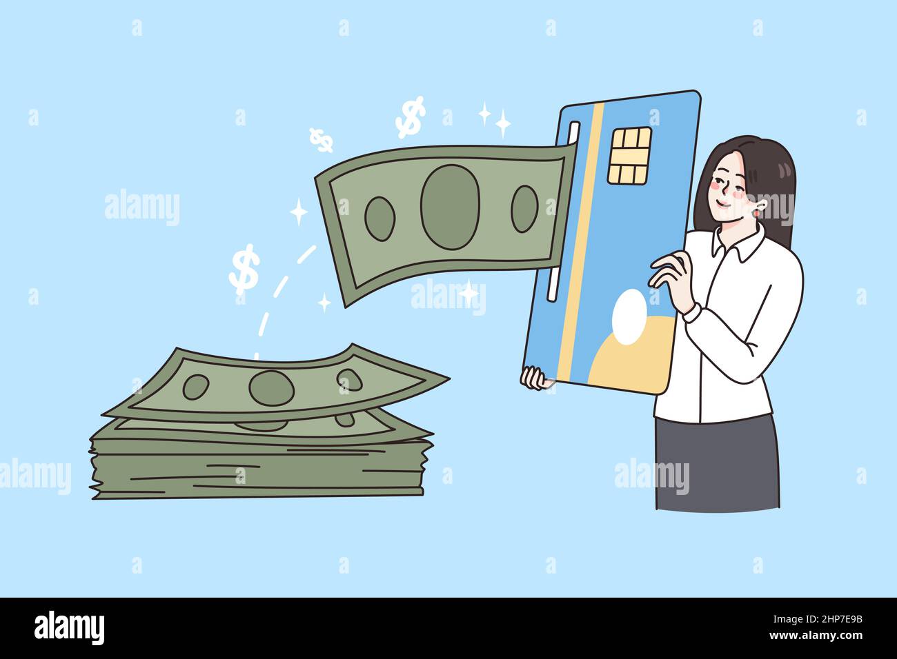 Credit card cashless cash Stock Vector Images - Alamy