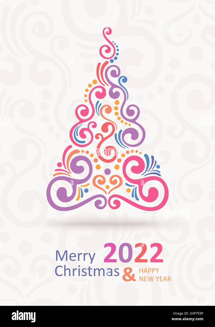 Happy merry christmas card tree Stock Vector Images - Alamy