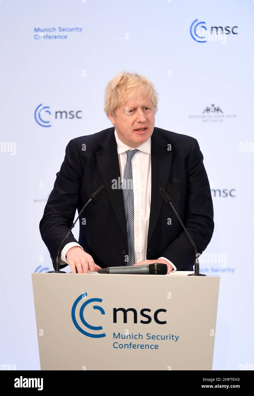 Munich, Germany. 19th Feb, 2022. Boris Johnson, Prime Minister of bitia ...