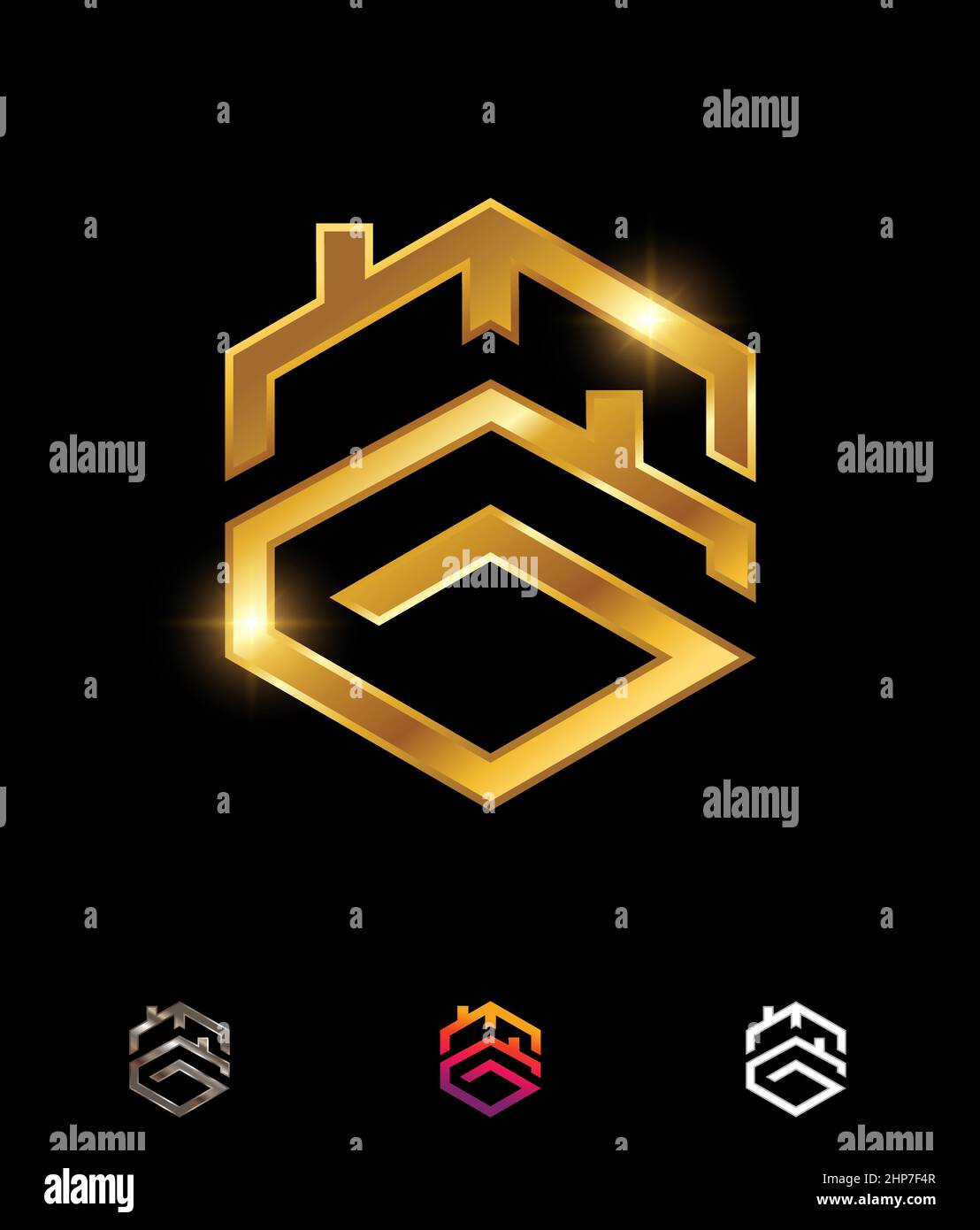 Real estate house monogram logo hi-res stock photography and images - Alamy