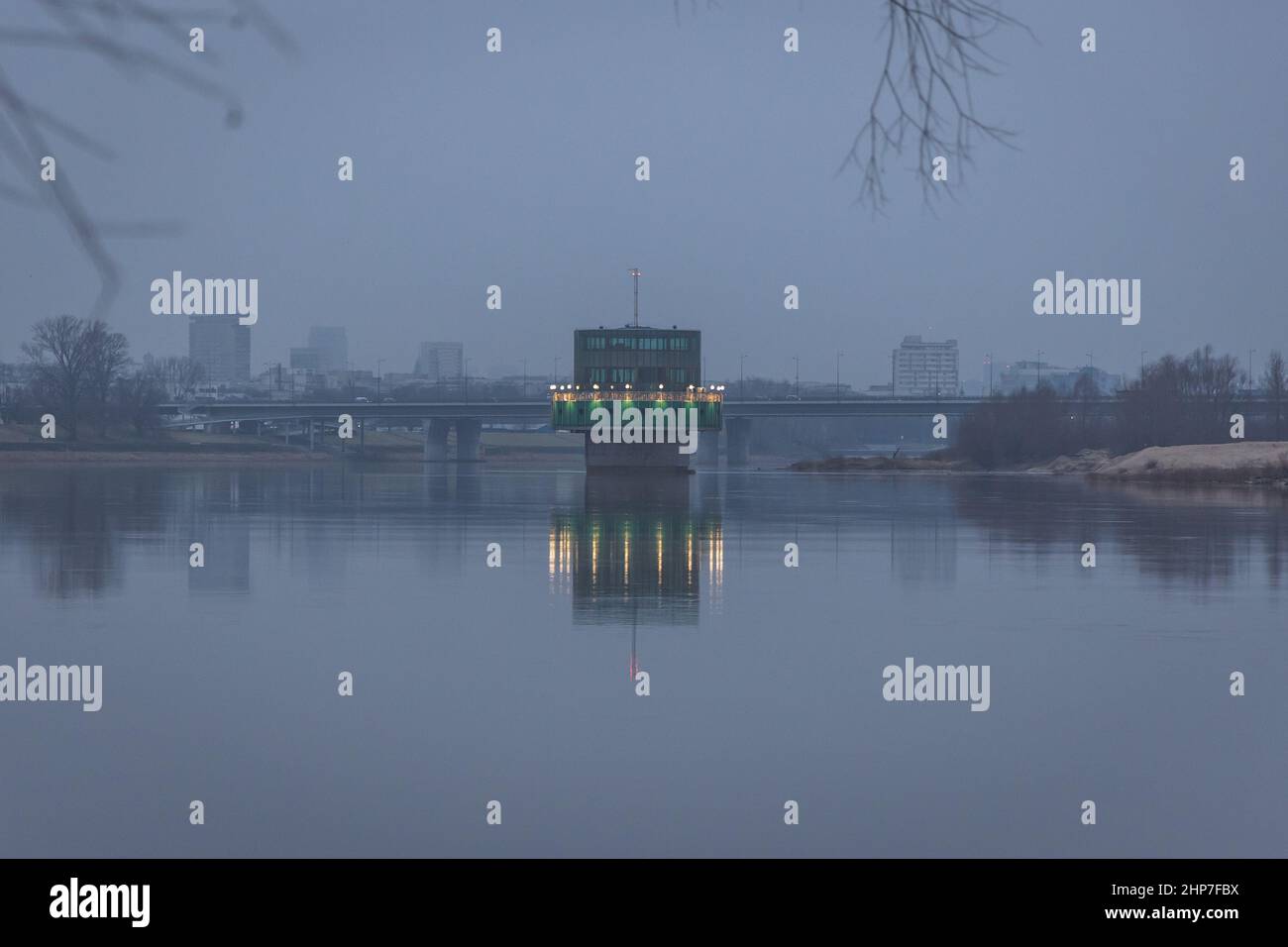 So called Gruba Kaska water intake station on Vistula River in Warsaw ...