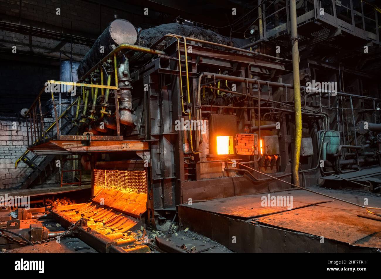 Furnace for heating metal forgings and ingots Stock Photo - Alamy