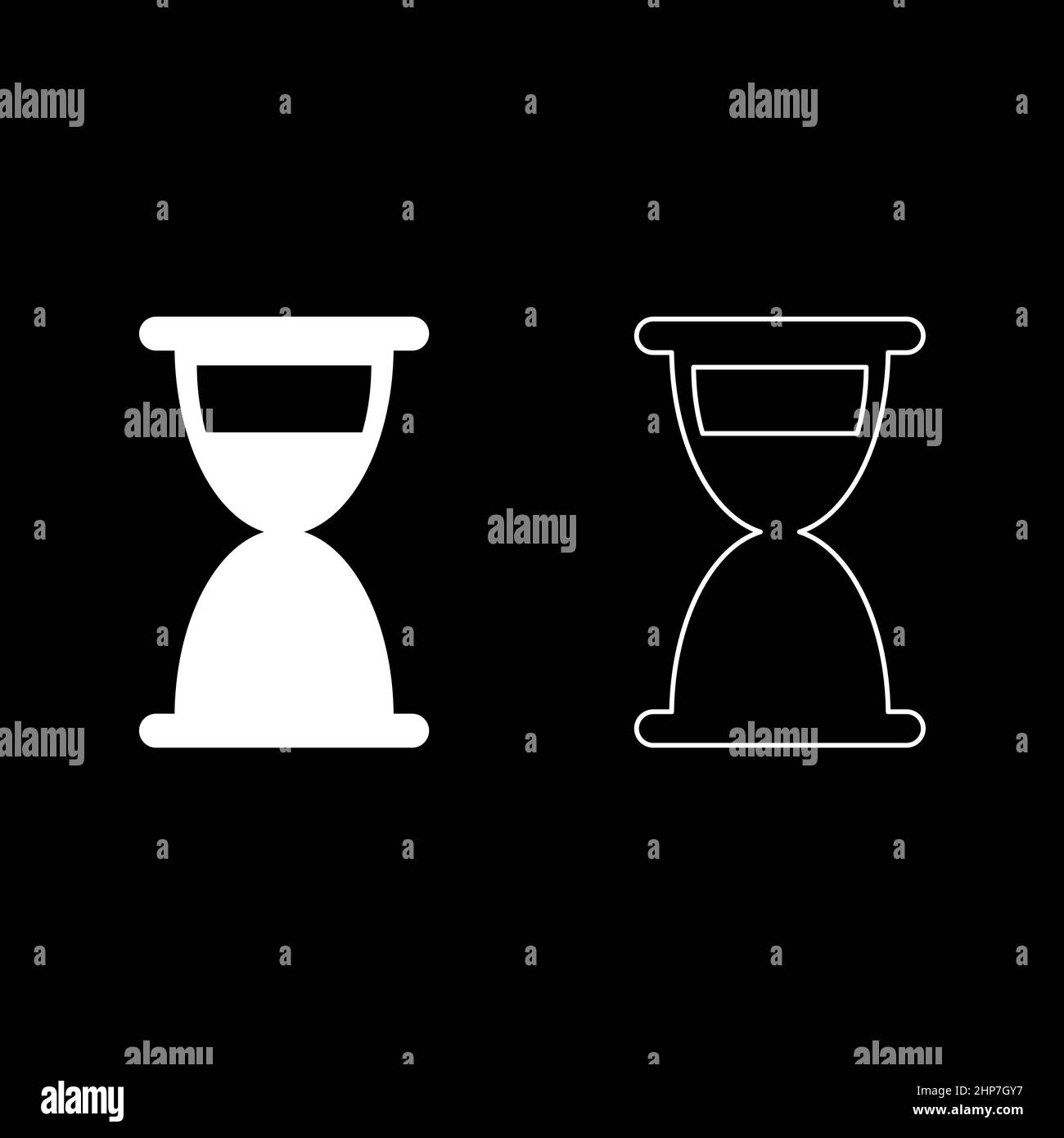 Hourglass sand clock antique icon white color vector illustration flat ...
