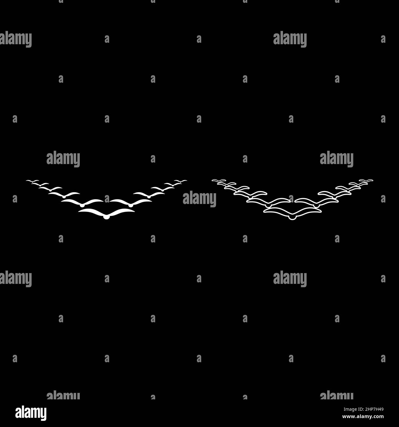 Flock birds in sky flying Black and White Stock Photos & Images - Alamy