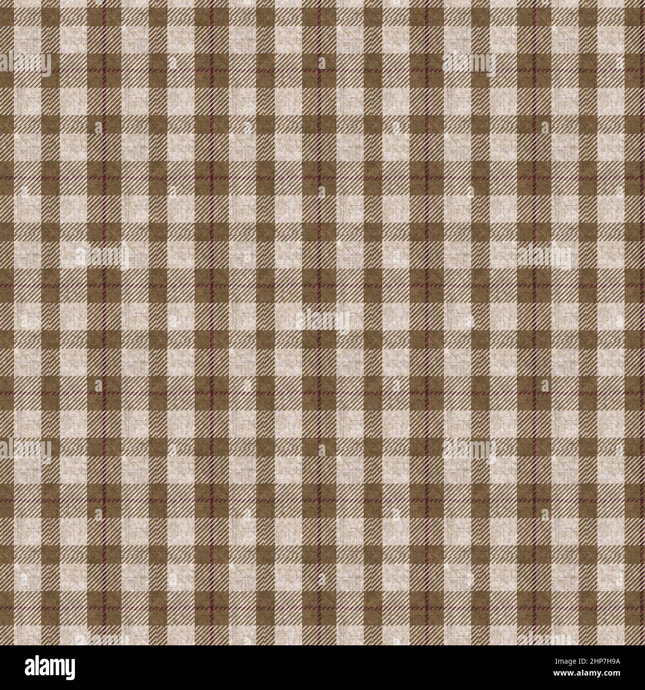 Sepia brown neutral woven plaid texture background. Seamless old worn ...