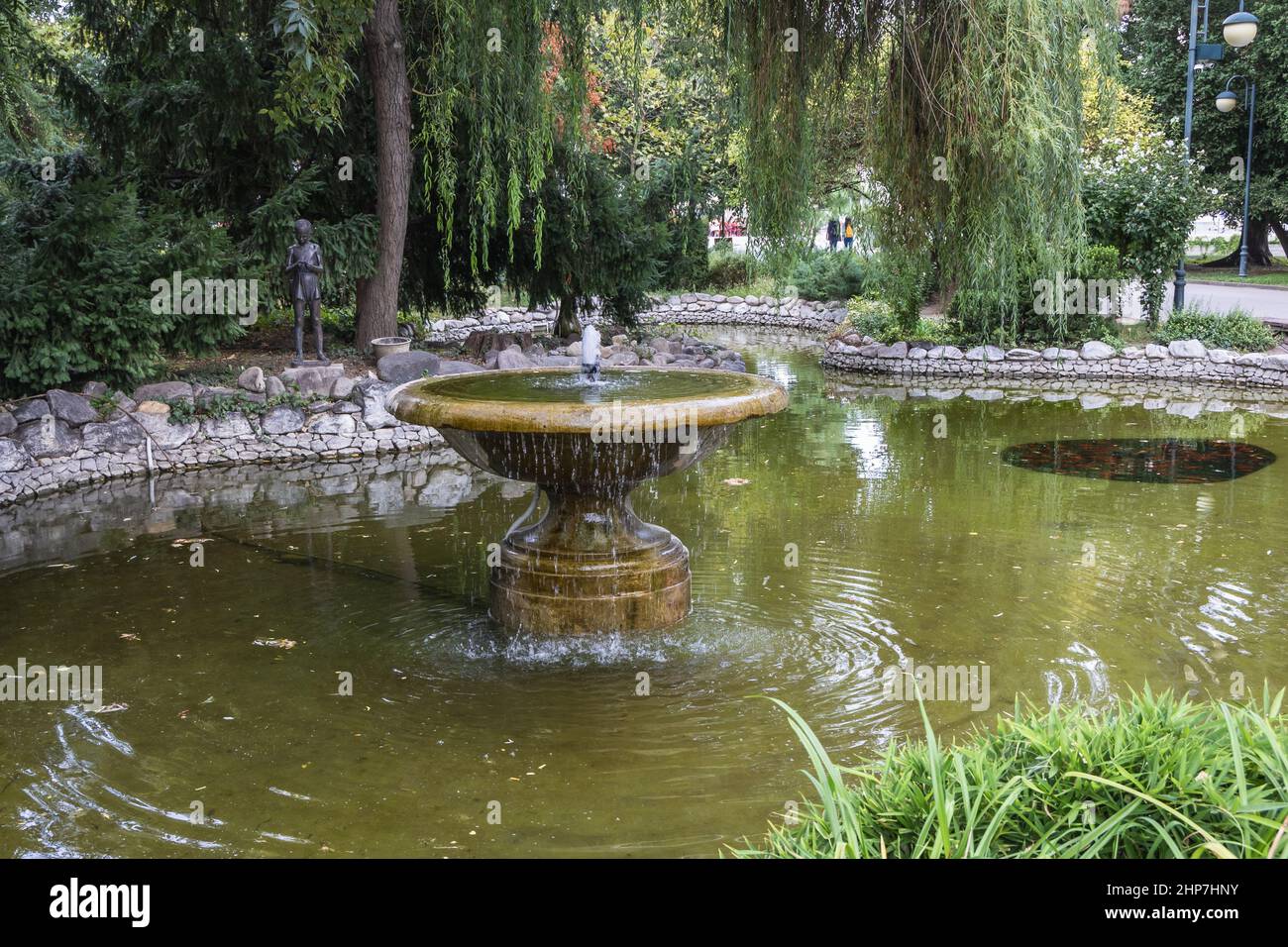 Fountain in Tsar Simeon park, Plovdiv city, capital of Plovdiv Province ...