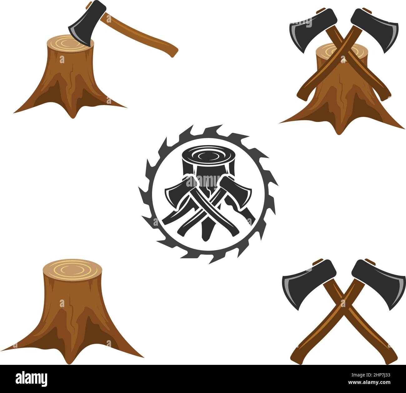 Illustration wood tree stump hi-res stock photography and images - Alamy