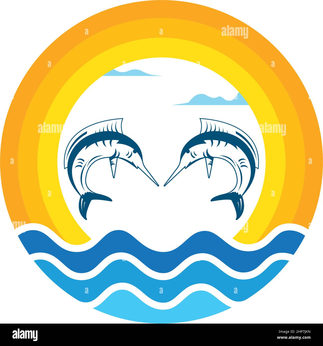 marlin fish icon illustration vector design template Stock Vector Image ...