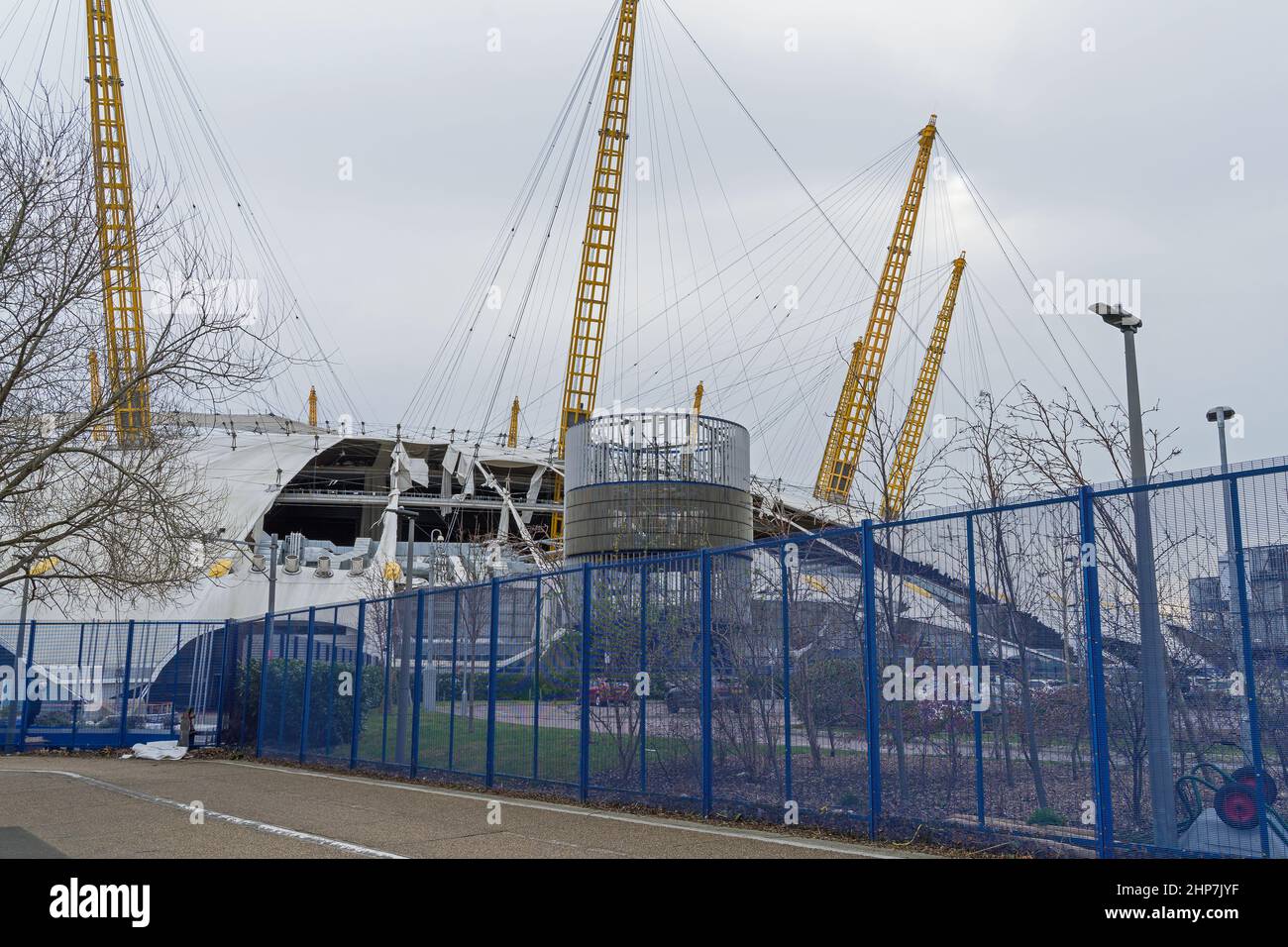 The Millennium Dome and o2 Arena damaged by the high winds on storm ...