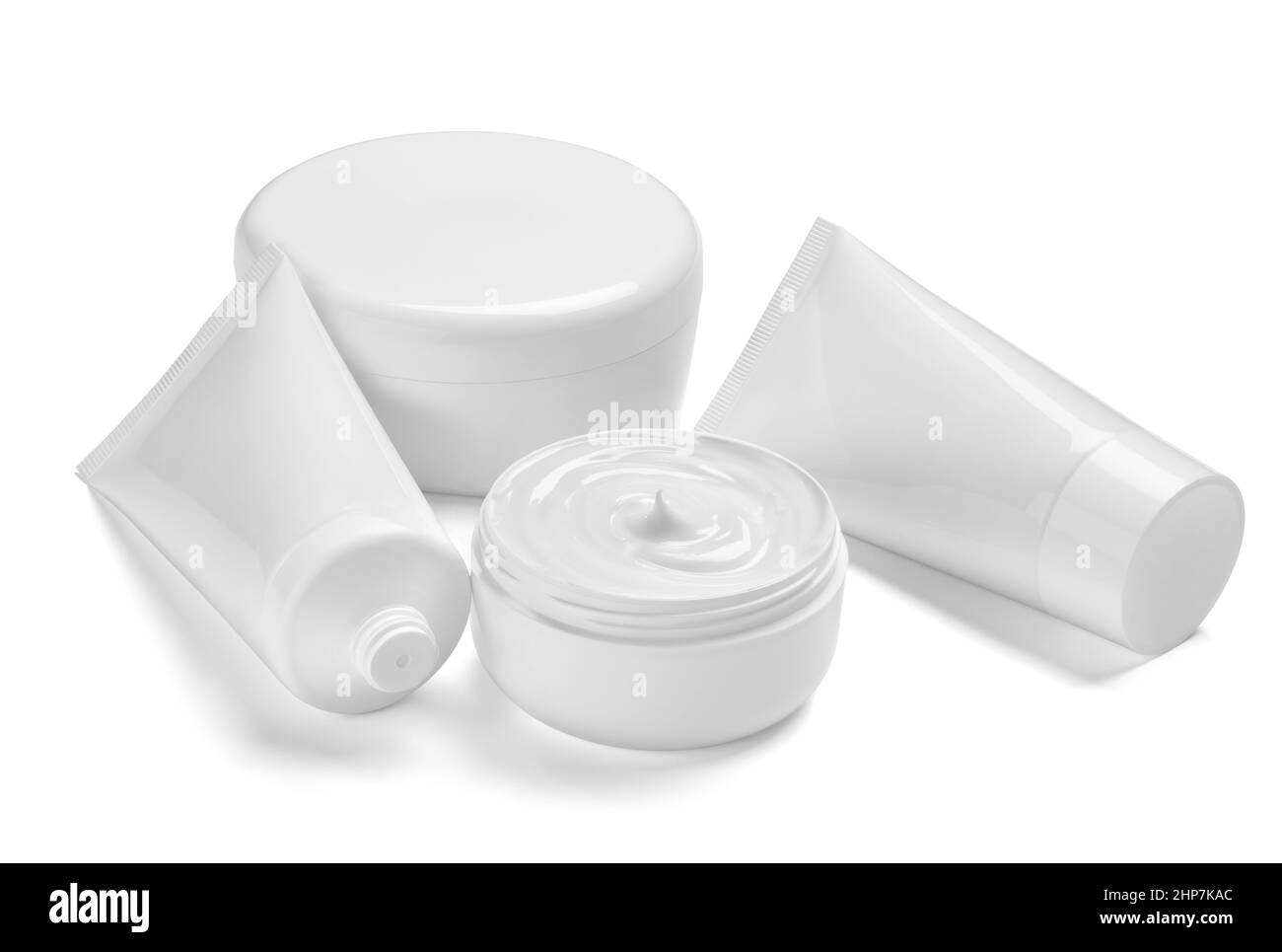 white cream container jar beauty moisturizer tube soap Stock Photo - Alamy
