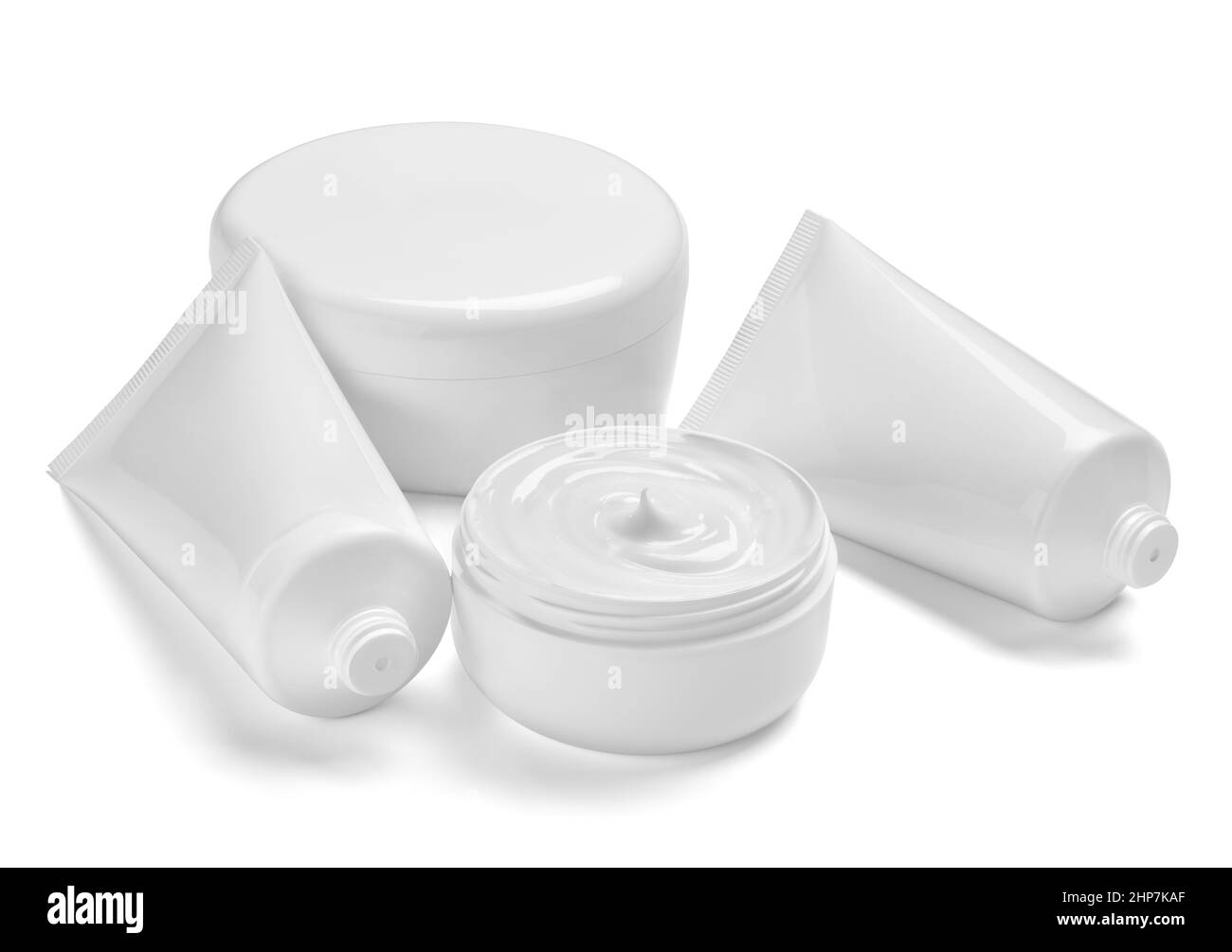 white cream container jar beauty moisturizer tube soap Stock Photo - Alamy