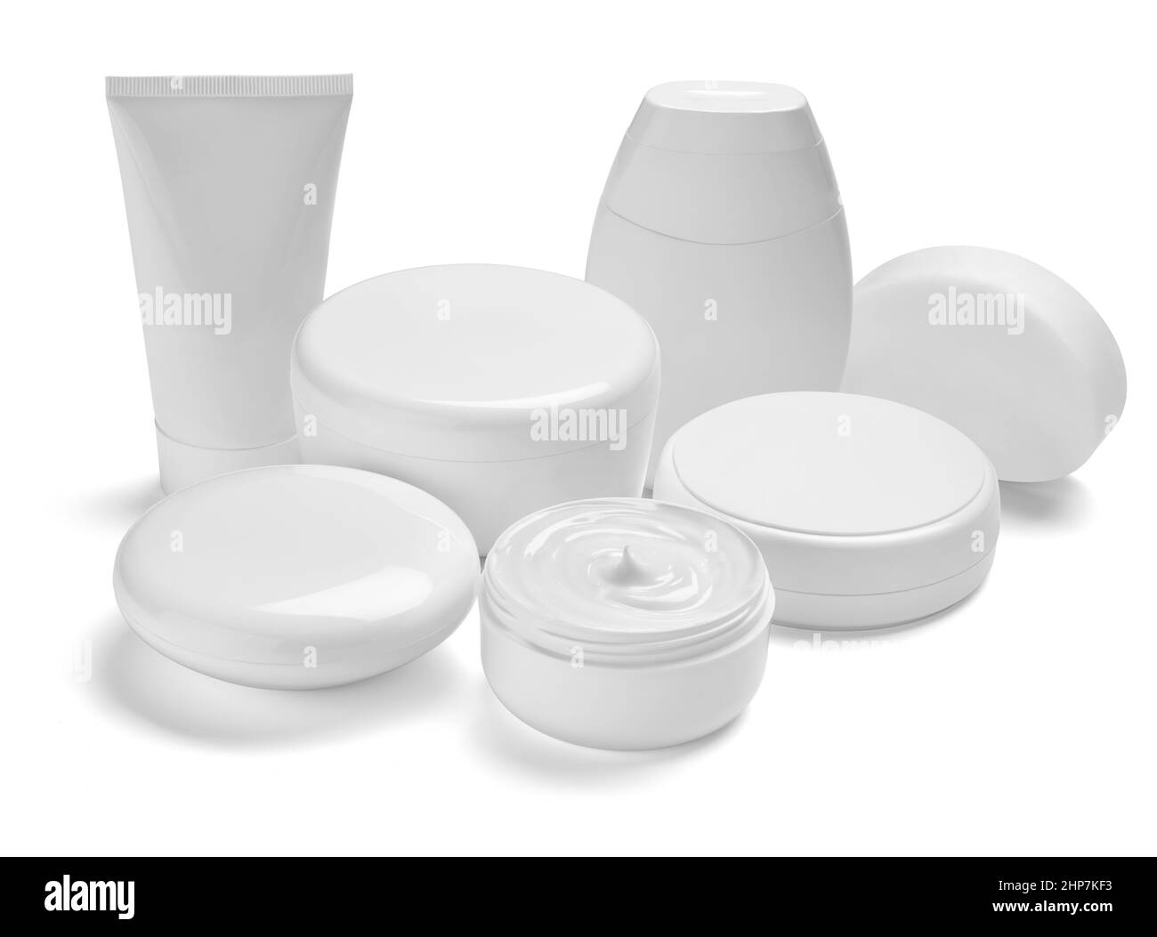 white cream container jar beauty moisturizer tube soap Stock Photo - Alamy