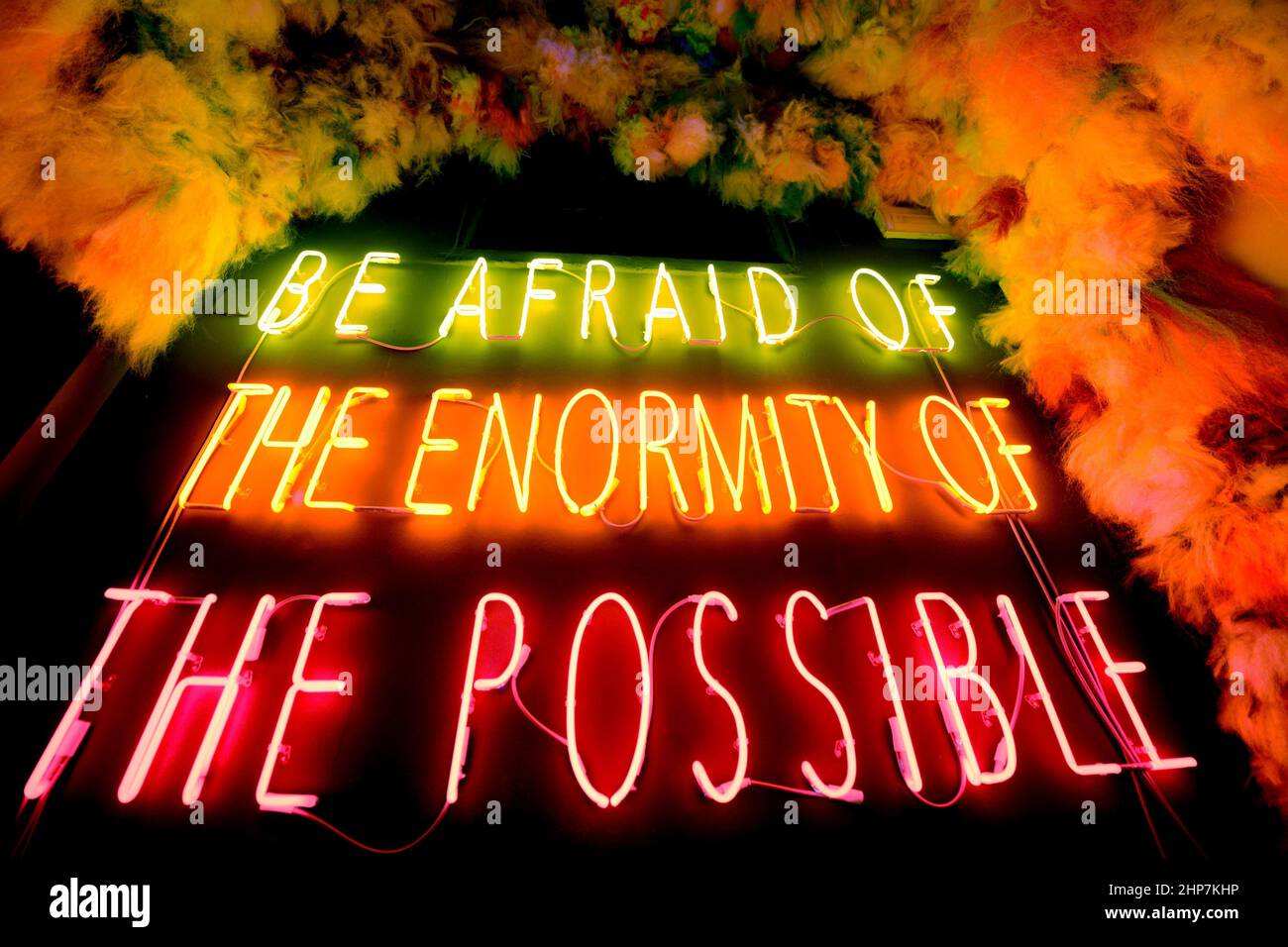 Chiostro del Bramante, Rome, Italy, February 18, 2022, Be Afraid of the ...