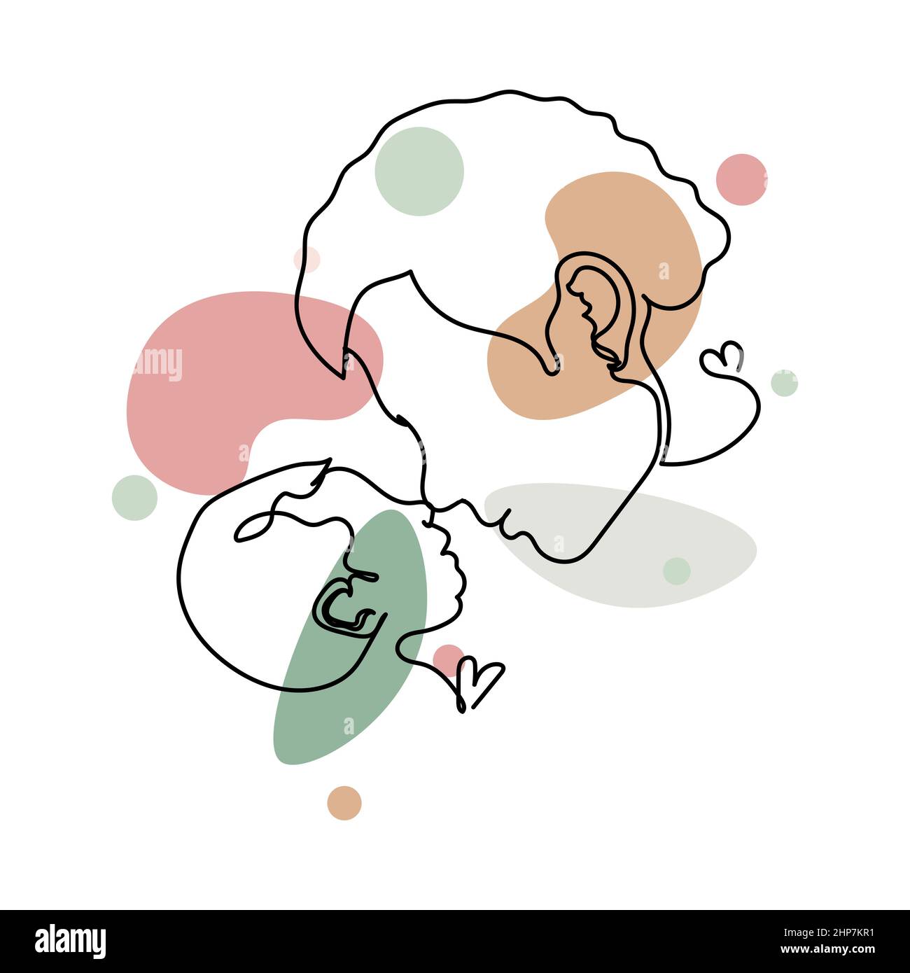 Vector abstract continuous one single simple line drawing icon of ...