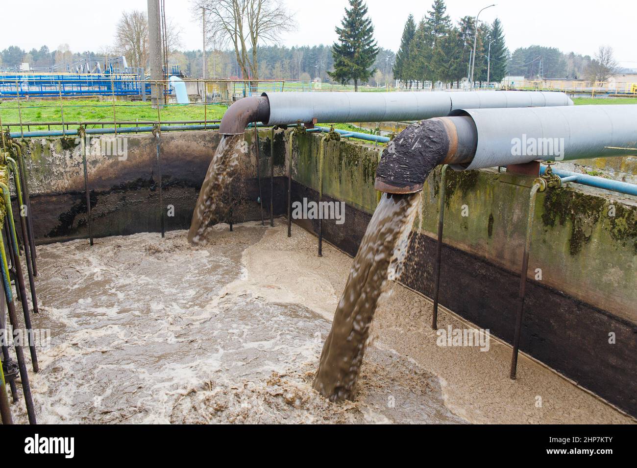 Water Pollution From The Big City. Wastewater is collected for further ...