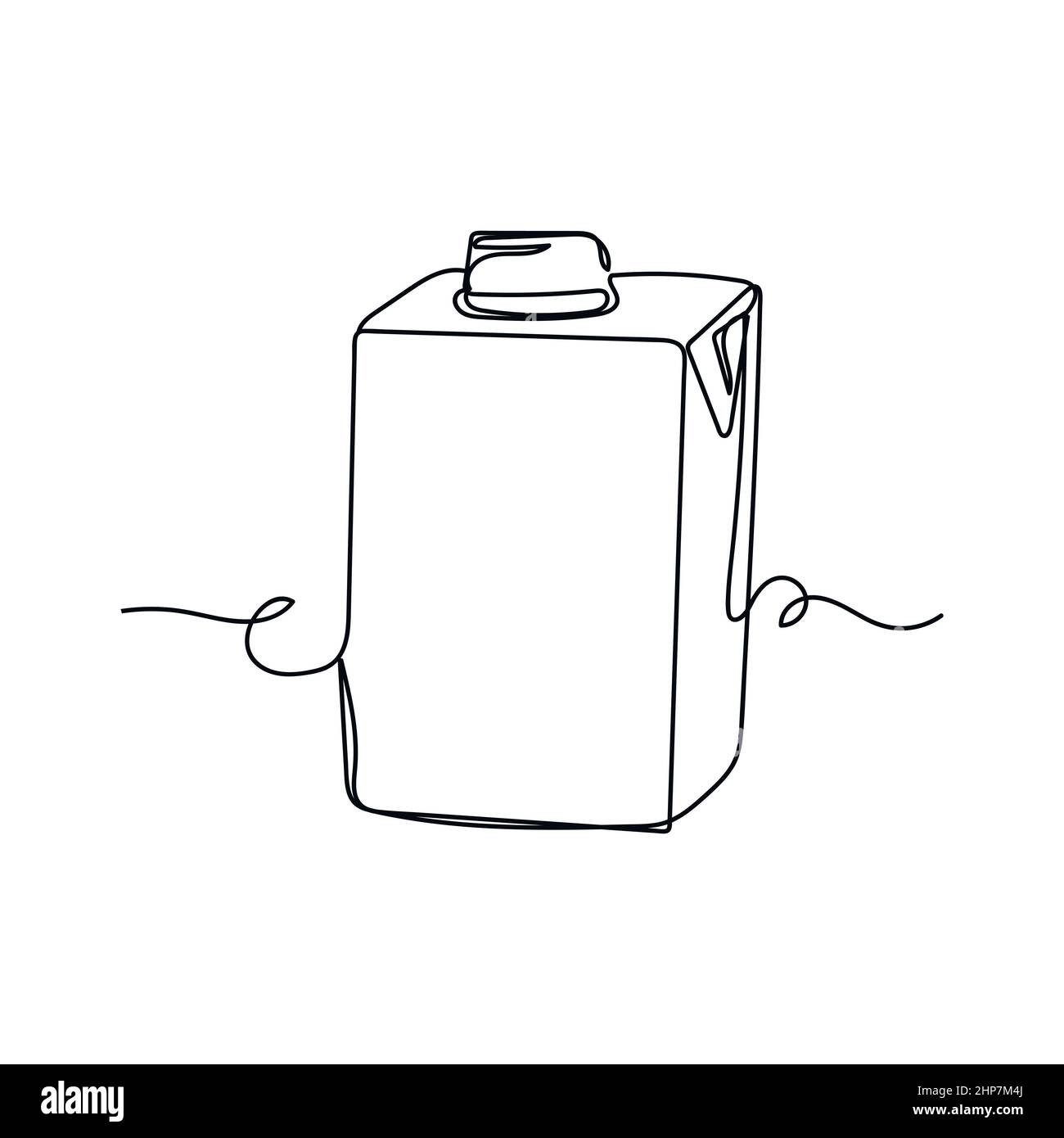 Vector abstract continuous one single simple line drawing icon of milk ...