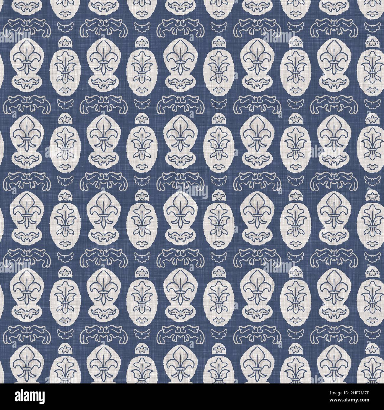 French fleur de lis royal lily seamless pattern. Farmhouse cottage ...