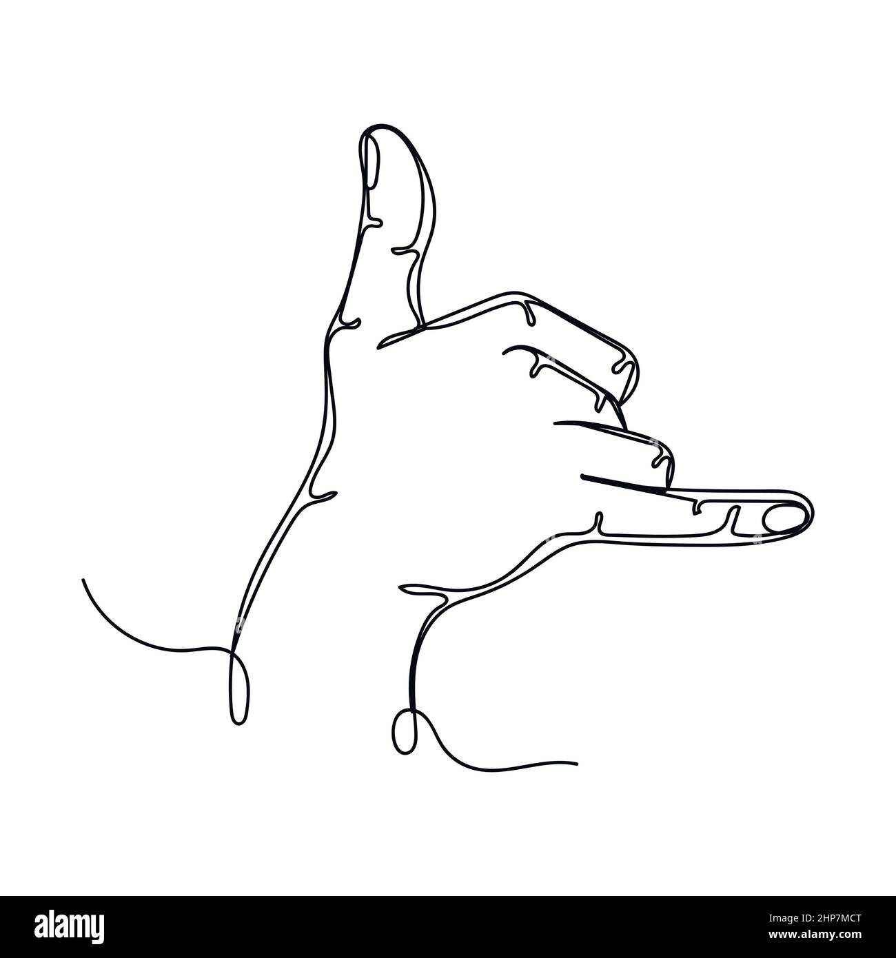 Vector Abstract Continuous One Single Simple Line Drawing Icon Of Hand