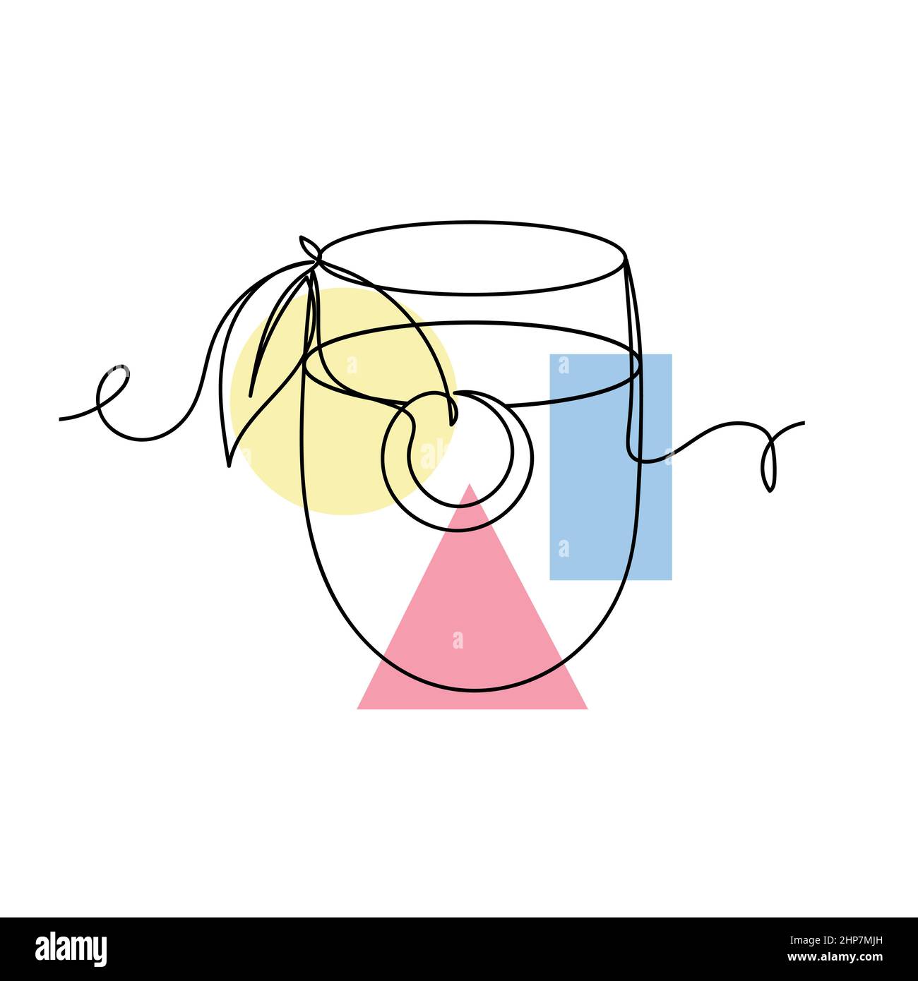 Vector abstract continuous one single simple line drawing icon of ...