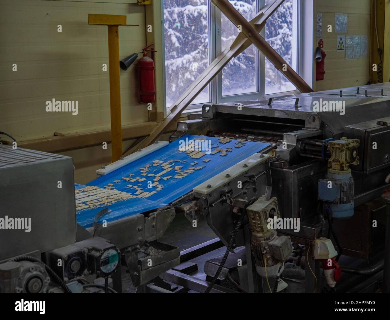 Production line for dough production at the bakery Stock Photo - Alamy