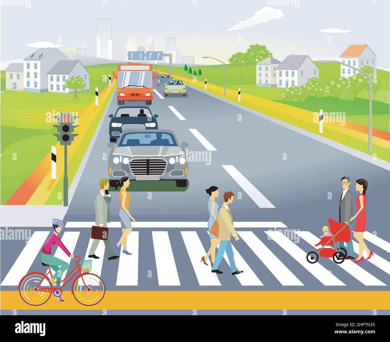 Pedestrian country and its people Stock Vector Images - Alamy