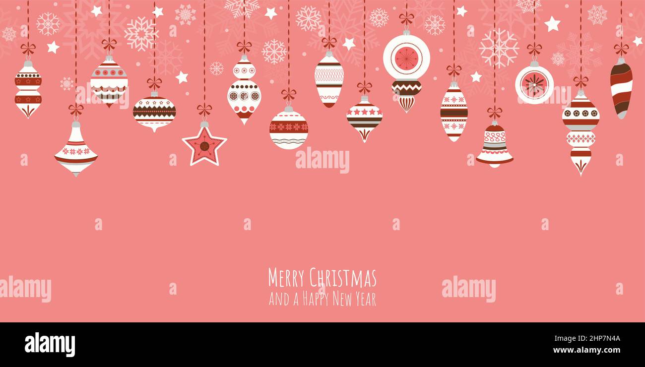 vintage christmas baubles with ornaments Stock Vector Image & Art - Alamy
